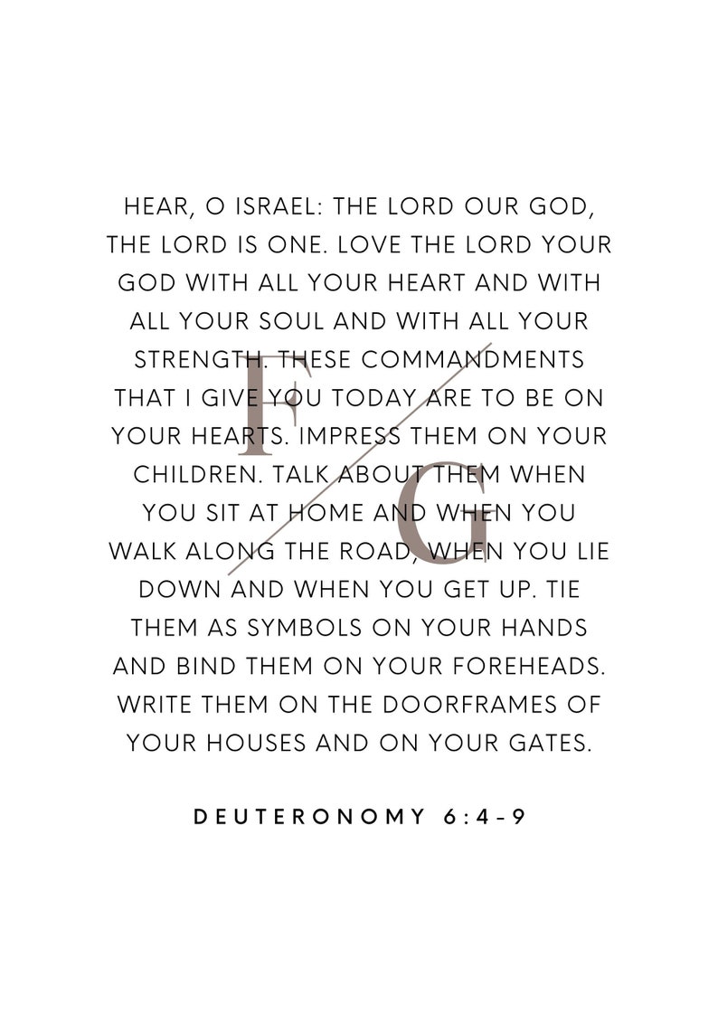 Deuteronomy 6:4-9 the Shema Christian Wall Art Modern Wall Decor Bible ...