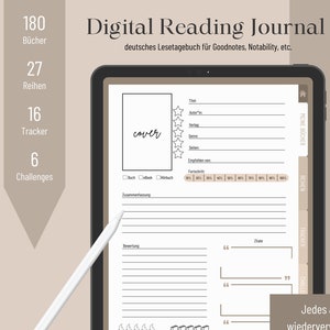 Digital Reading Journal Digital Reading Planner Reading - Etsy
