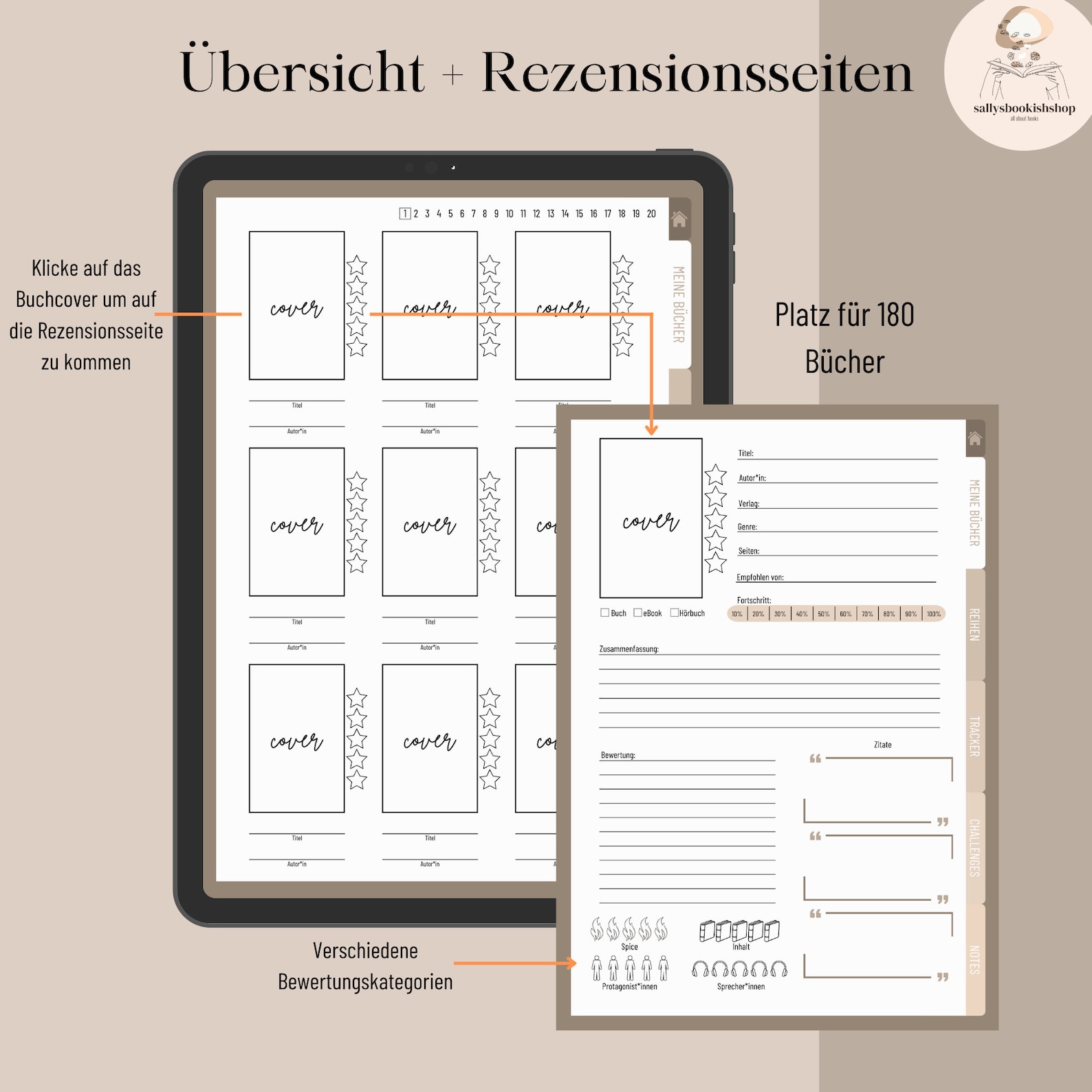 Digital Reading Journal, Digital Reading Planner, Reading Journal ...