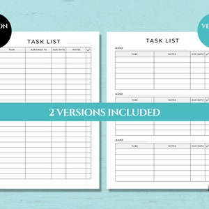 Employee Task List, Assignment Sheet, Employee Timekeeping Sheet, Task ...