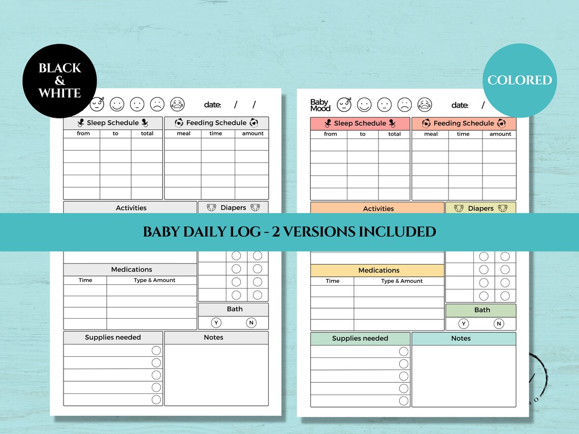 Infant Daily Log Printable, Baby Care Log, Nanny Notes Template Nanny ...