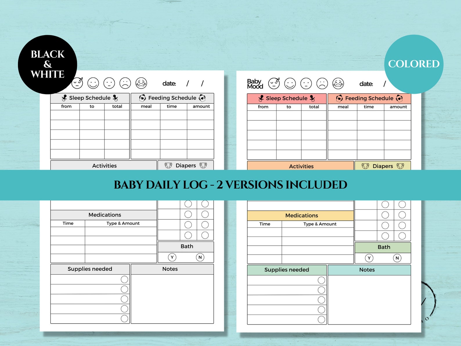 Infant Daily Log Printable, Baby Care Log, Nanny Notes Template Nanny ...