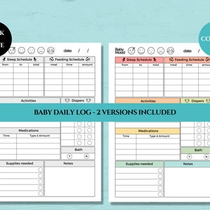 Infant Daily Log Printable, Baby Care Log, Nanny Notes Template Nanny ...