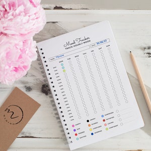 Hourly Mood Tracker Printable, Weekly Daily Mood Tracker, Mental Health ...