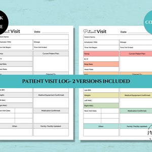 Printable Patient Visit Log for Hospice Home Health Nurse - Etsy