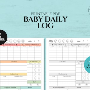 Infant Daily Log Printable, Baby Care Log, Nanny Notes Template Nanny ...