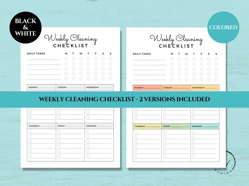 Weekly Cleaning Checklist Printable Printable Cleaning to Do - Etsy