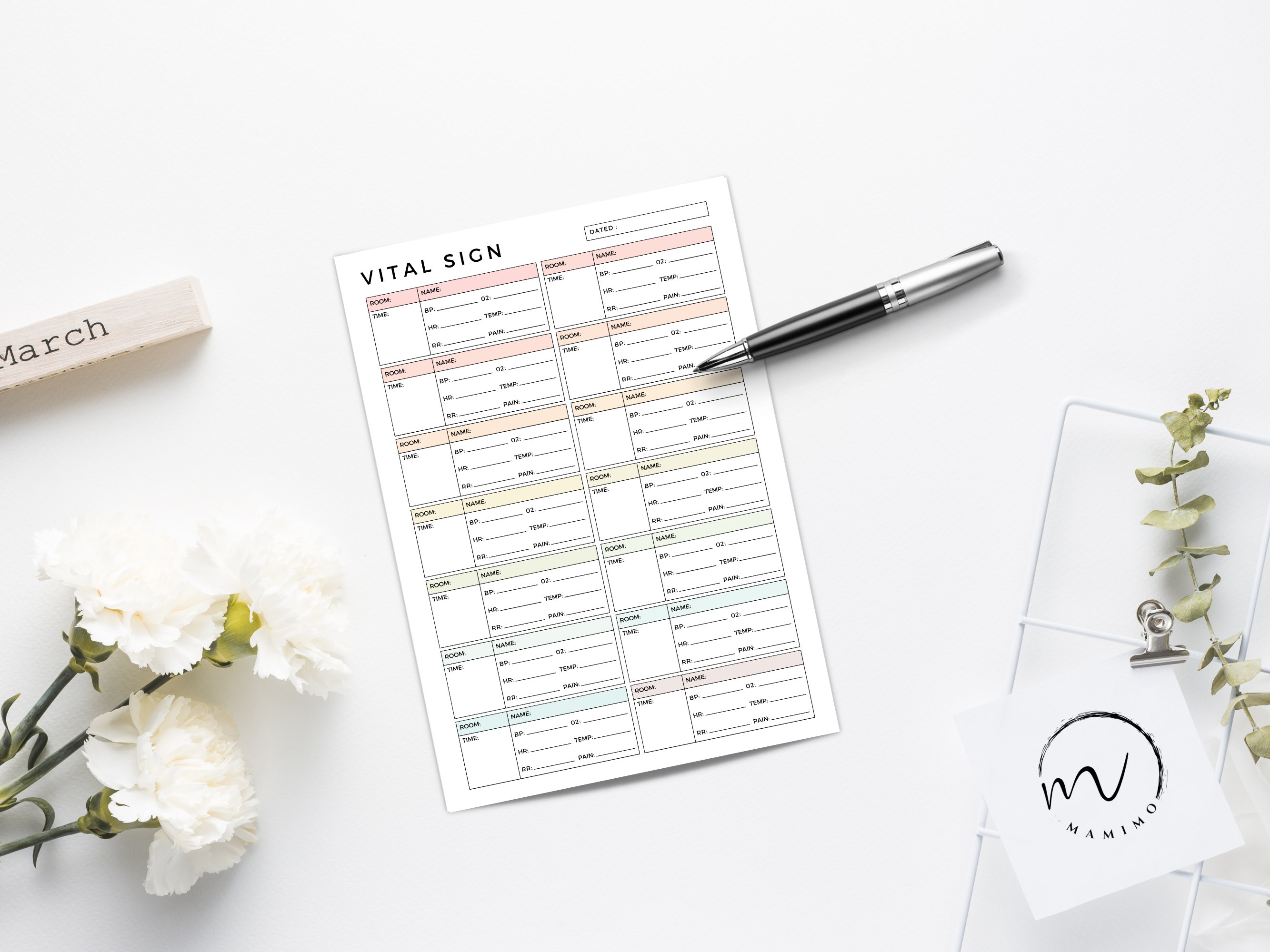 Vital Signs Sheet, Nursing Notes, Vital Sign Log, Nurse Brain Sheet ...