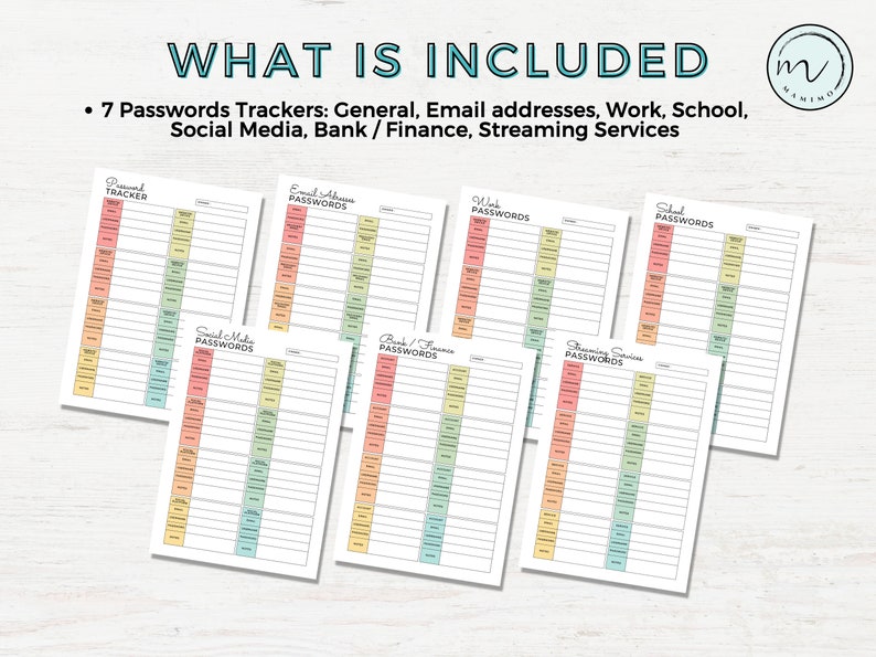 Password Tracker | Password Keeper | Password Log Template | Instant ...