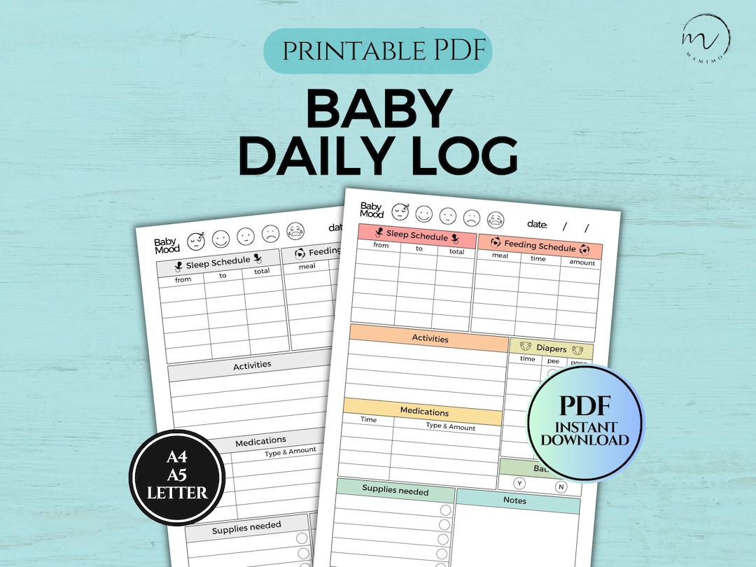 Infant Daily Log Printable, Baby Care Log, Nanny Notes Template Nanny ...