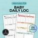 Infant Daily Log Printable, Baby Care Log, Nanny Notes Template Nanny ...