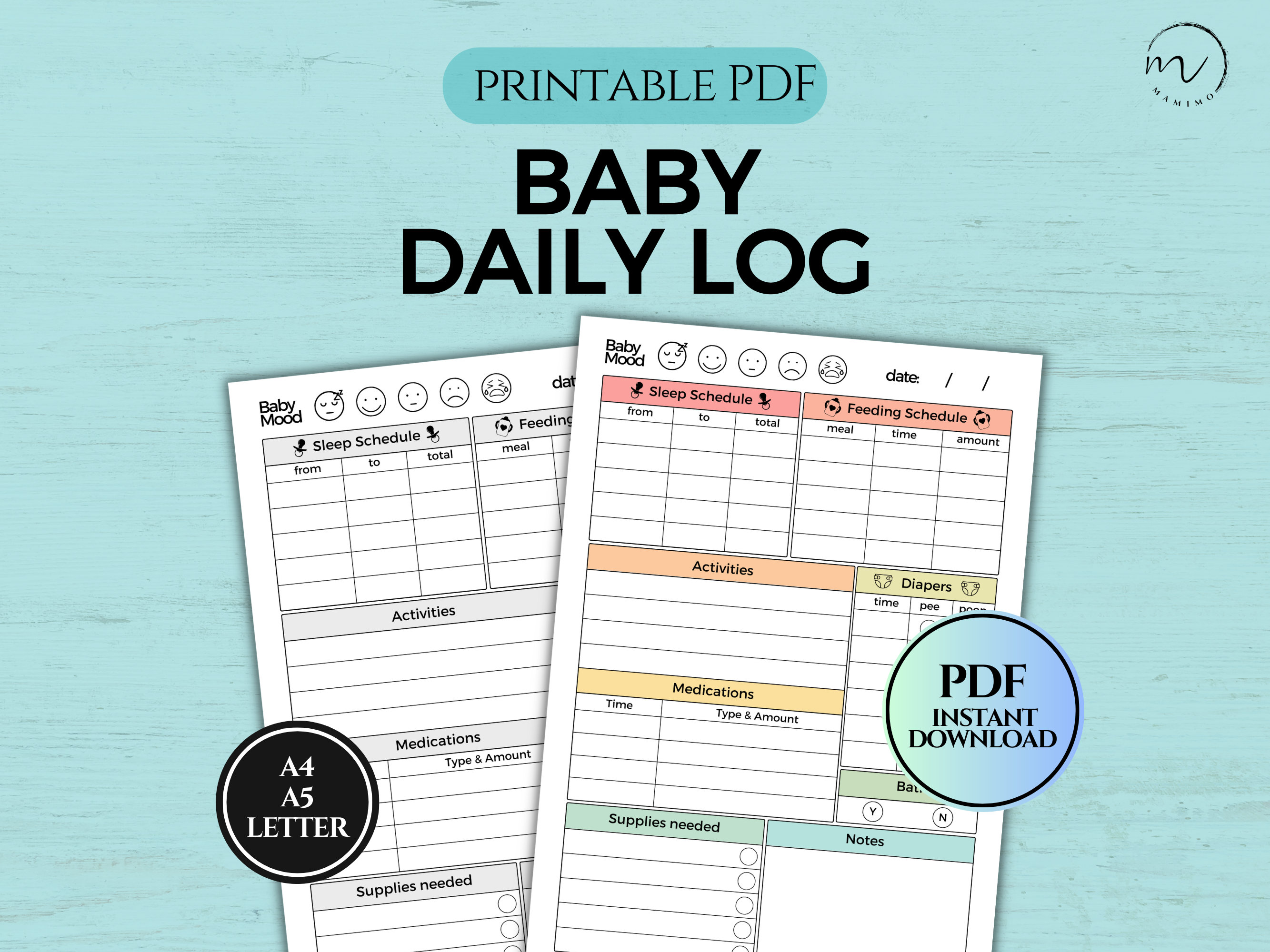 Infant Daily Log Printable, Baby Care Log, Nanny Notes Template Nanny ...