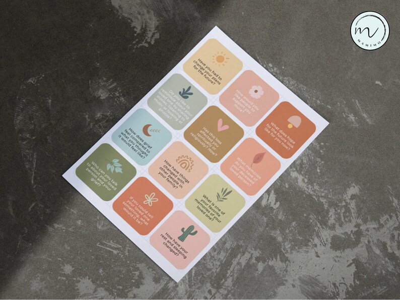 Grief and Loss Question Cards Therapy for Teens and Kids, Therapy ...