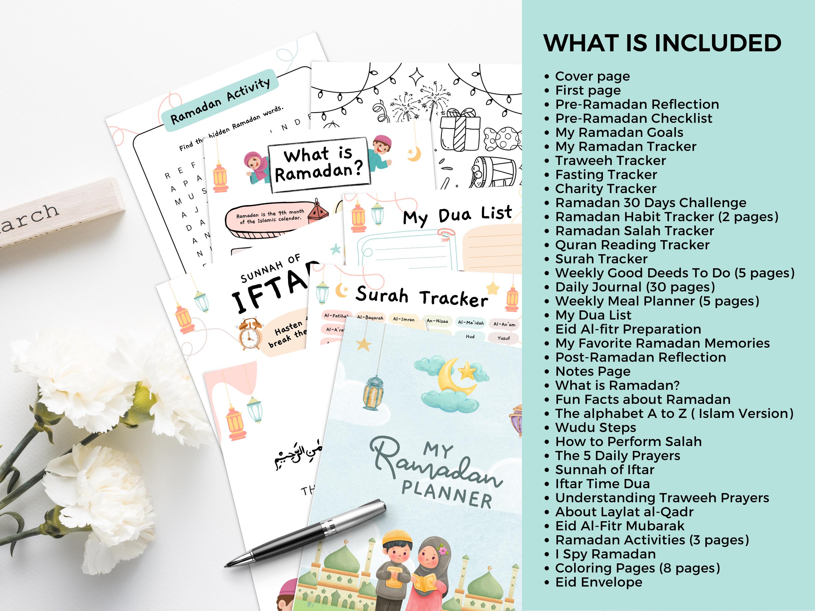 Ramadan Planner Kids, Islamic Activity Book, Daily Muslim Planner ...