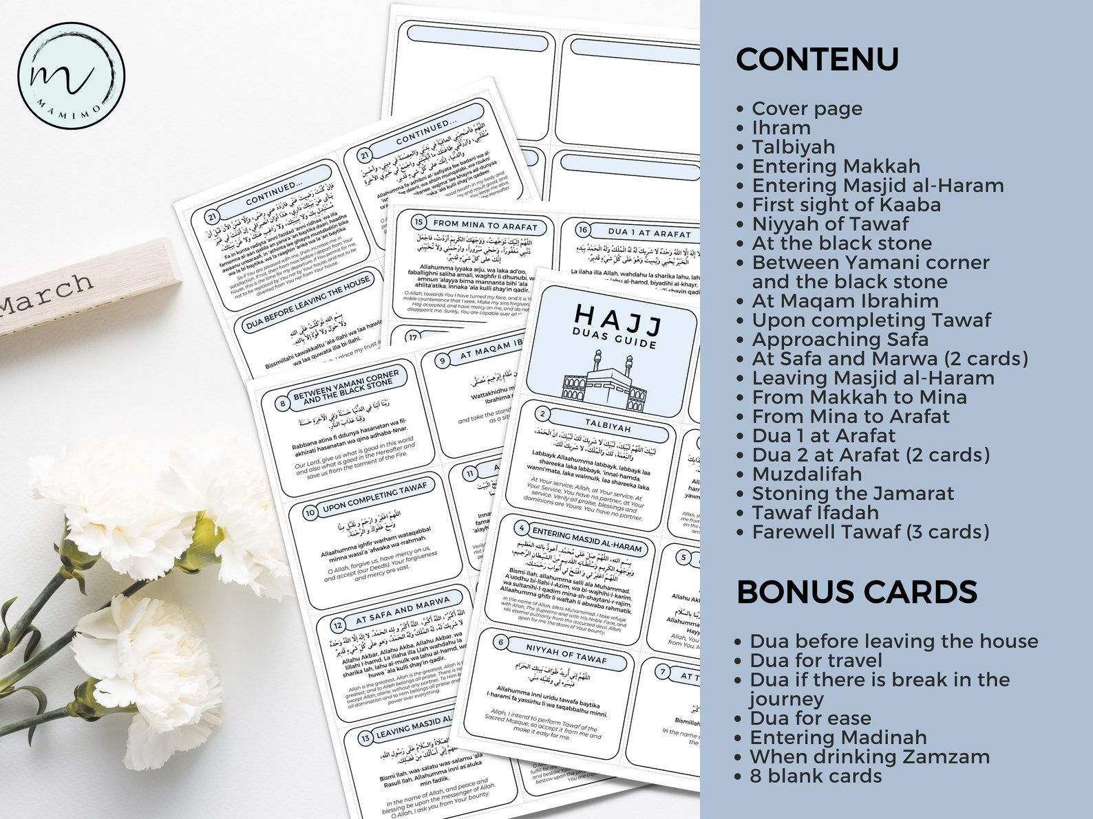 Hajj Dua Cards, Hajj Duas Printable Cards, Hajj Flashcards, Prayer Cards, Islamic Dua, Dua ...