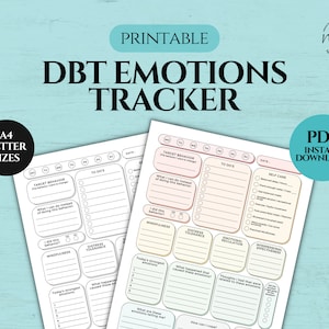 DBT Emotions Regulation Tracker Printable Dialectical - Etsy
