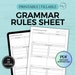 Grammar Rule Sheets, Language Learning, Grammar Worksheets Reference ...