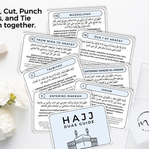 Hajj Dua Cards, Hajj Duas Printable Cards, Hajj Flashcards, Prayer ...