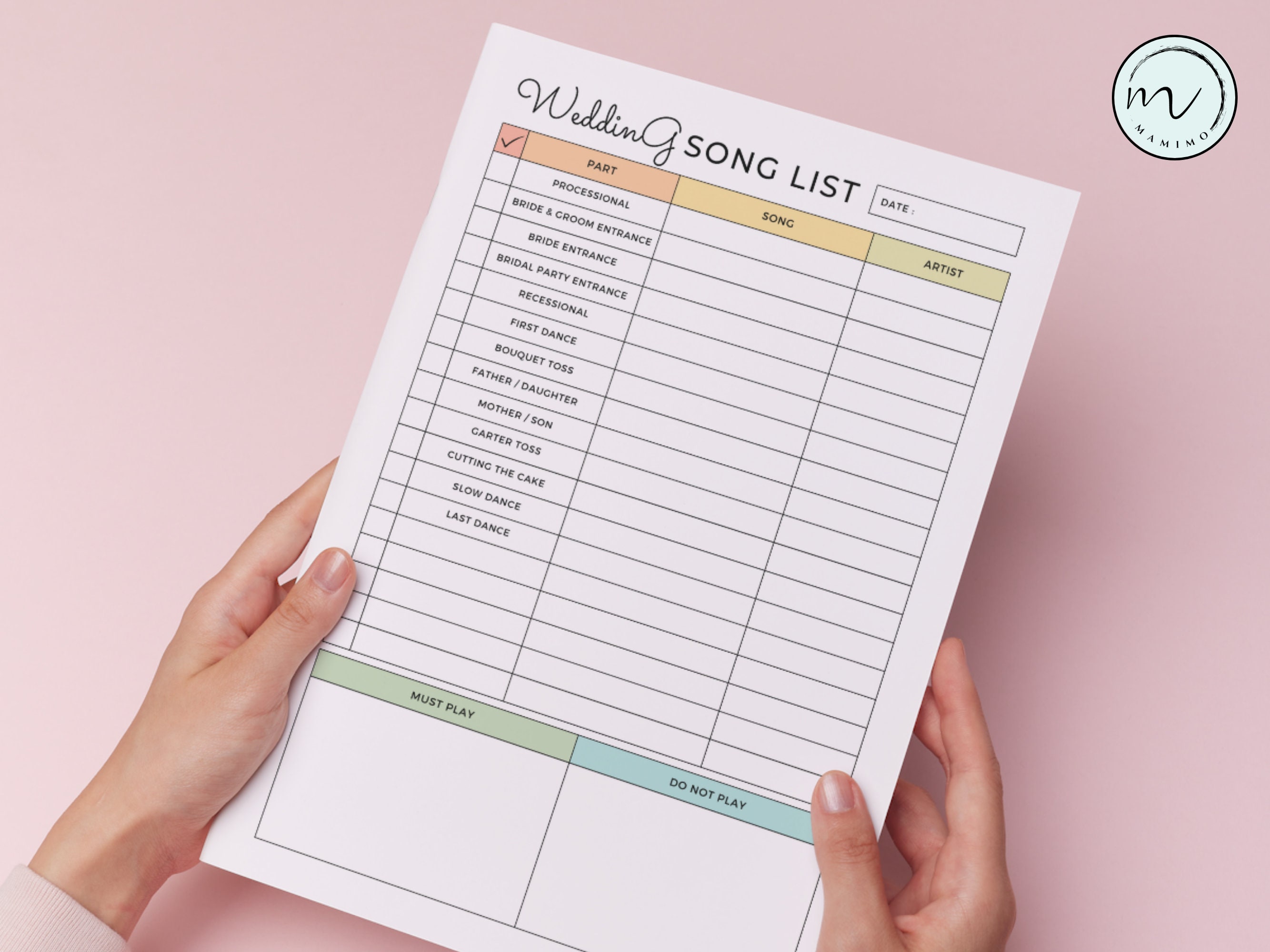 Printable Wedding Song List Wedding Music List Wedding Playlist DJ Song ...