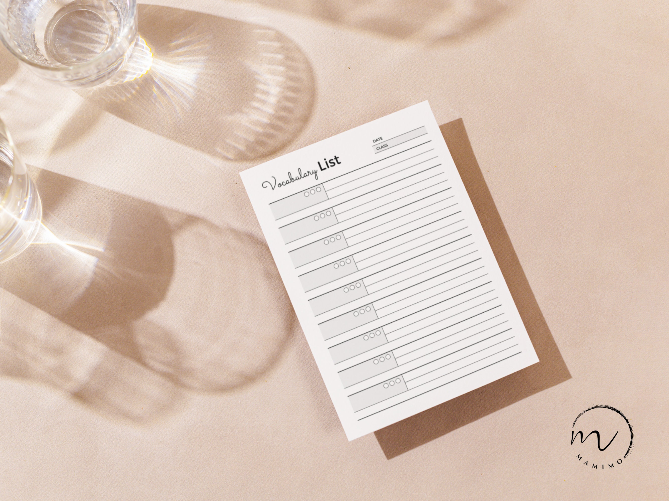 Vocabulary List Printable Language Study Notebook Template - Etsy