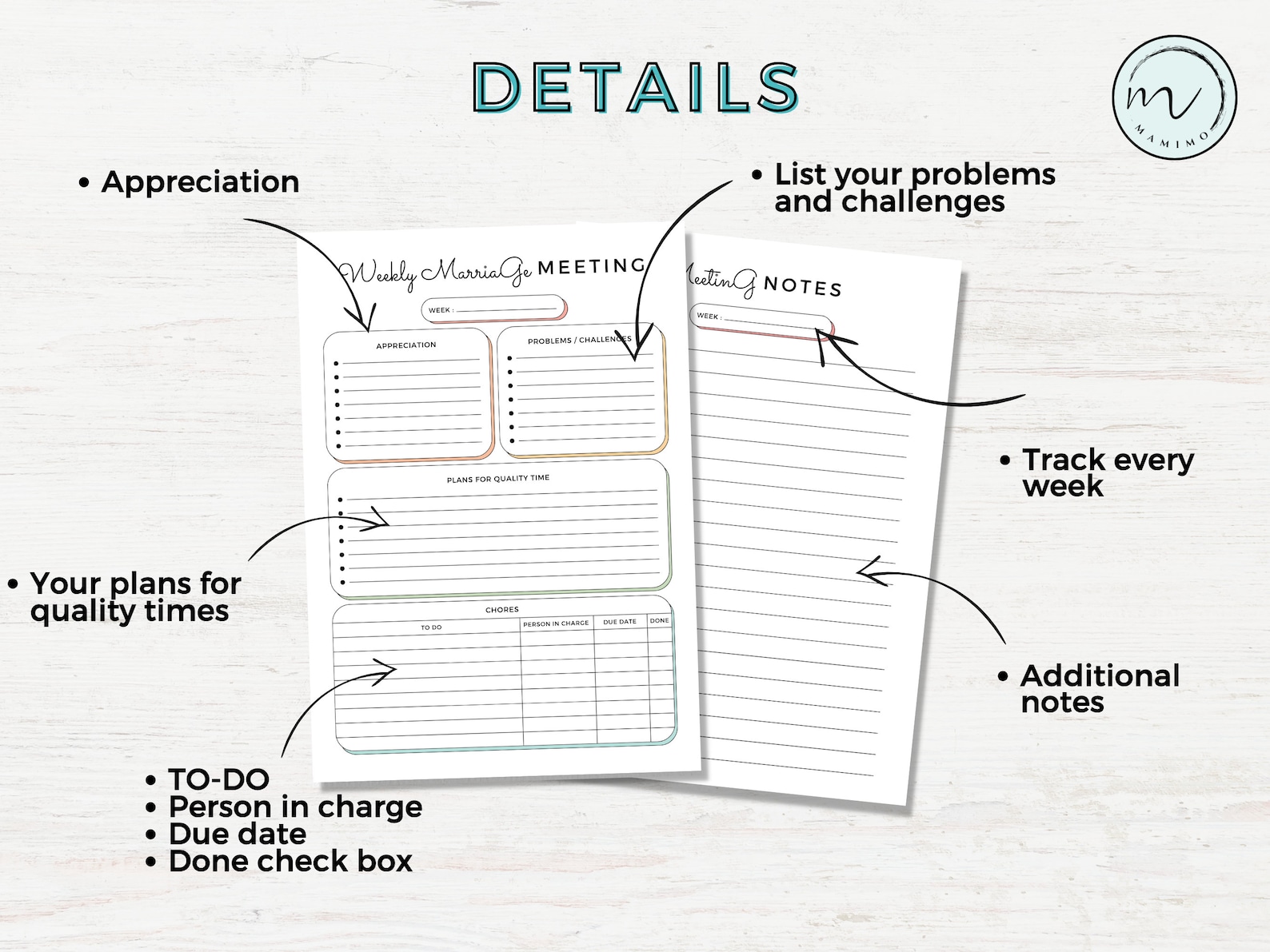 Weekly Marriage Meeting Template, Partners Communication Workbook ...