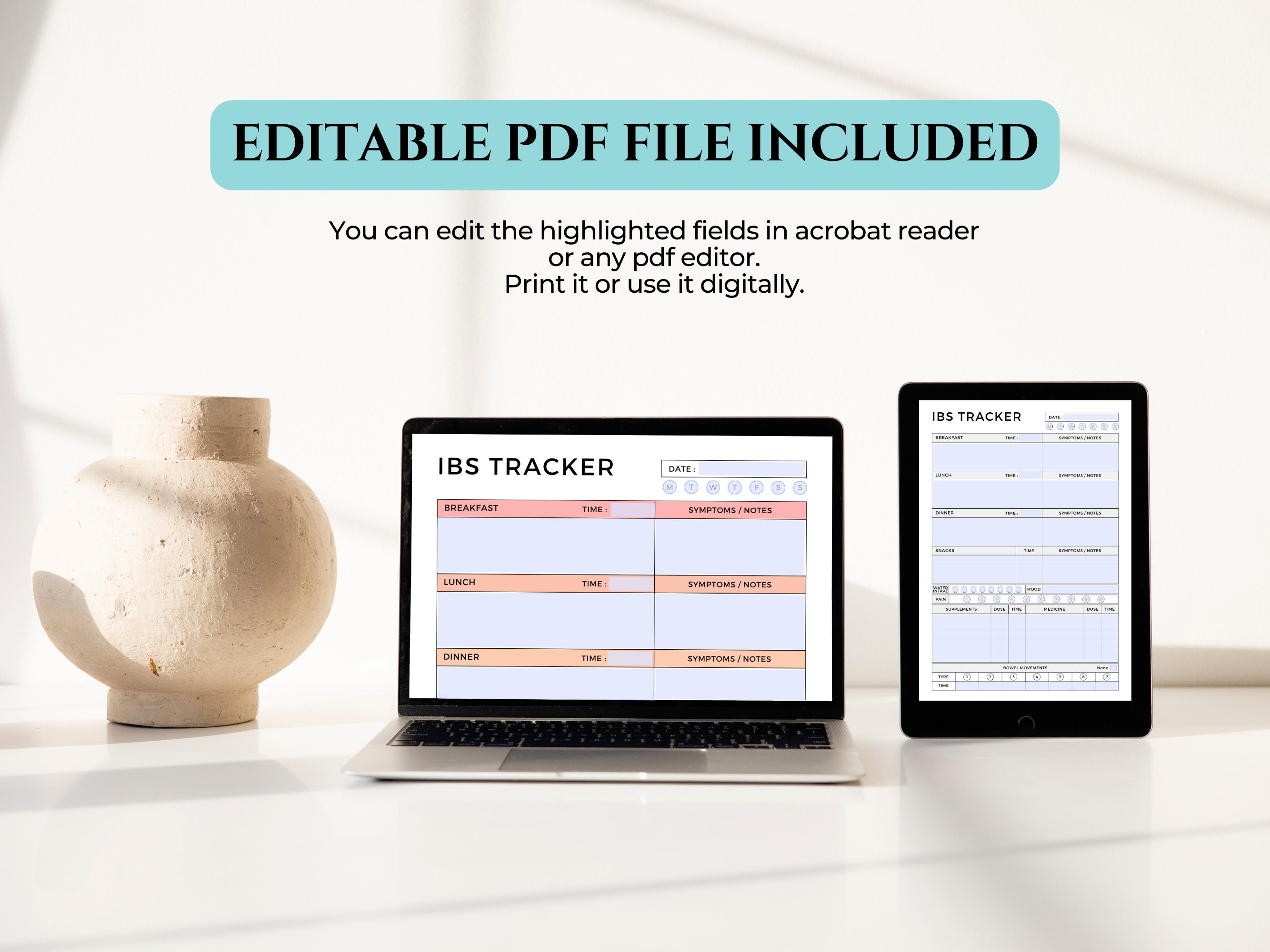 IBS Food Diary Tracker Symptom Log Food Intolerance & - Etsy