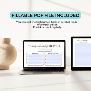 Weekly Marriage Meeting Template, Partners Communication Workbook ...