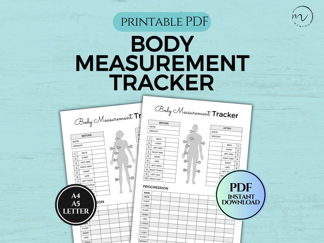 Body Measurement Tracker Printable | Weight Loss Tracker | Body ...