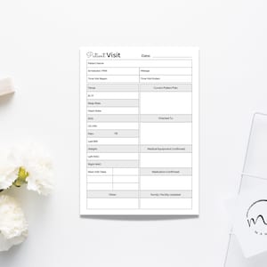 Printable Patient Visit Log for Hospice Home Health Nurse - Etsy