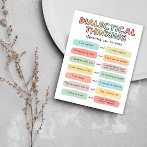 52 DBT Flash Cards, Dialectical Behavior Therapy Coping Skills Cards ...