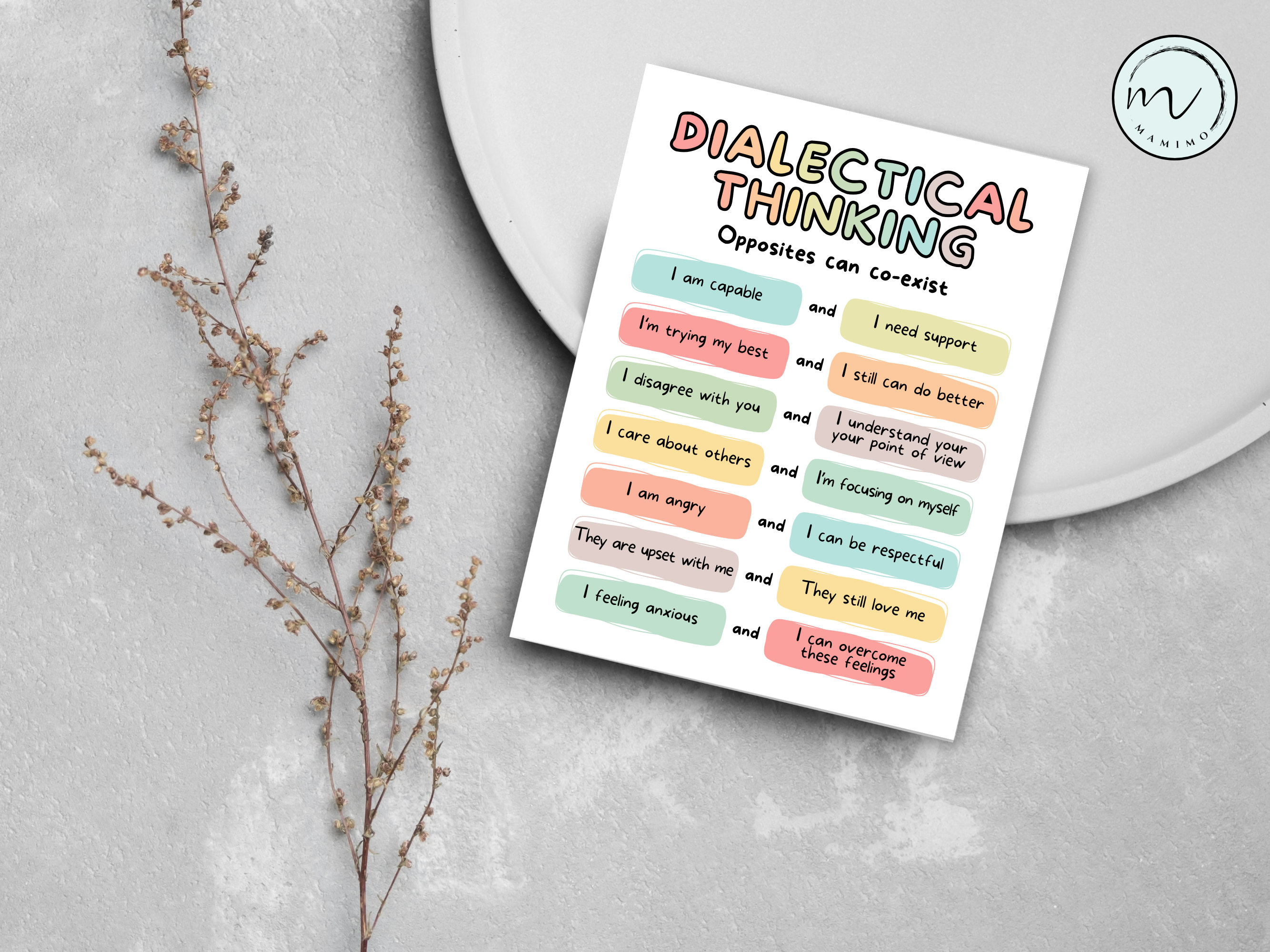 52 DBT Flash Cards Dialectical Behavior Therapy Coping Skills - Etsy Canada