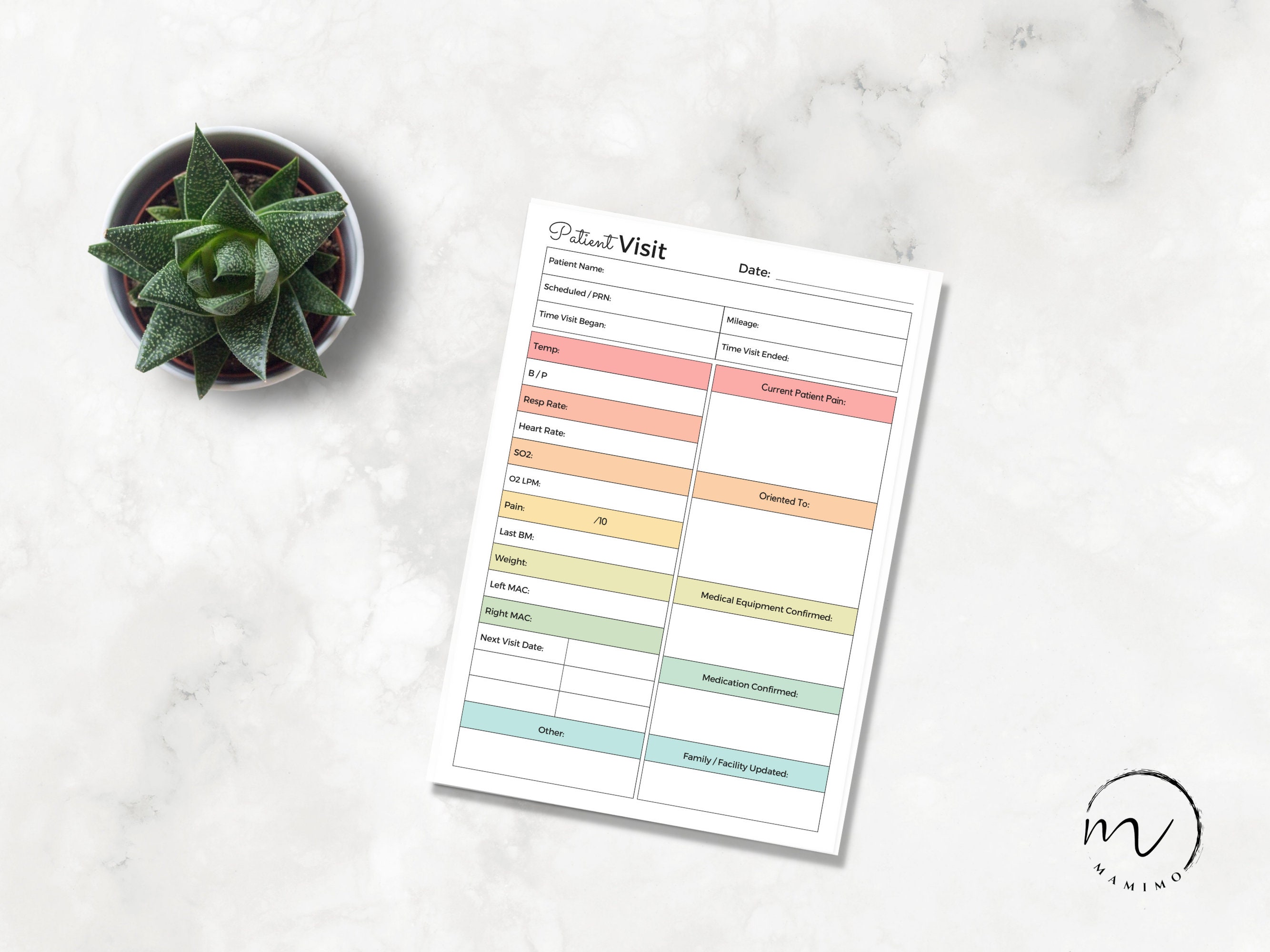 Printable Patient Visit Log for Hospice Home Health Nurse - Etsy