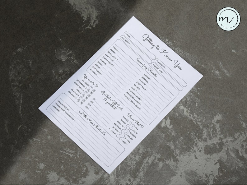 Getting to Know You Printable, Coworker Questions, All About Me Survey ...