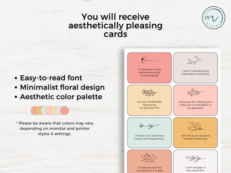 Boundary Setting Flashcards, 40 Boundaries Cards, Boundaries Phrases, Boundaries Journal ...