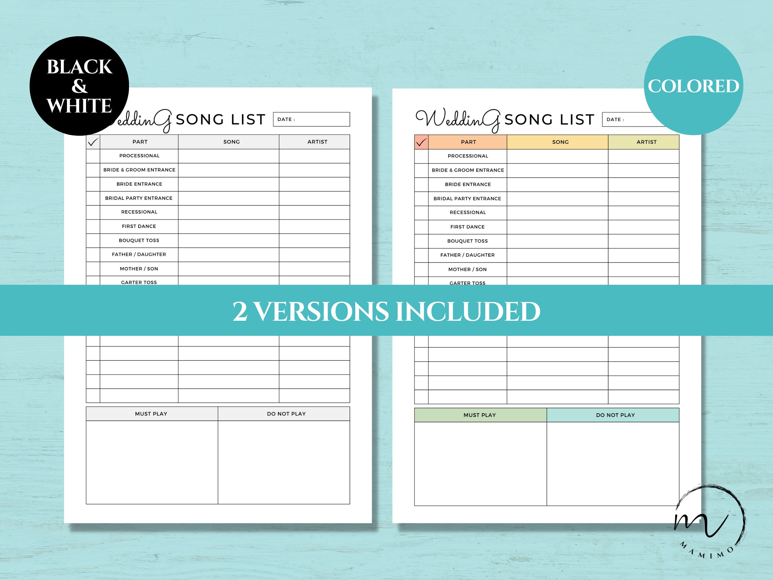 Printable Wedding Song List Wedding Music List Wedding - Etsy Australia