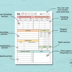 Infant Daily Log Printable, Baby Care Log, Nanny Notes Template Nanny ...