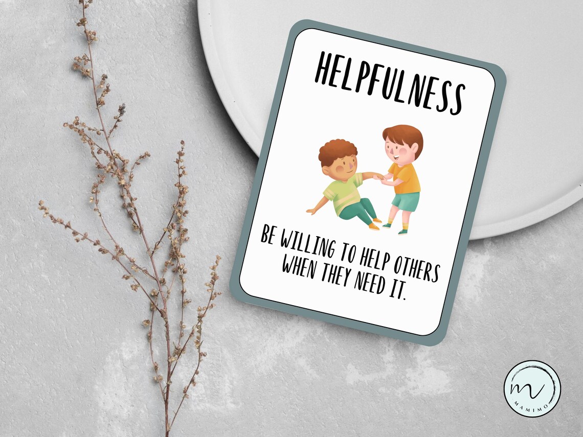 Values Cards for Kids, Moral Values Flash Cards, Counseling, Social ...