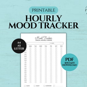 Hourly Mood Tracker Printable Weekly Daily Mood Tracker - Etsy