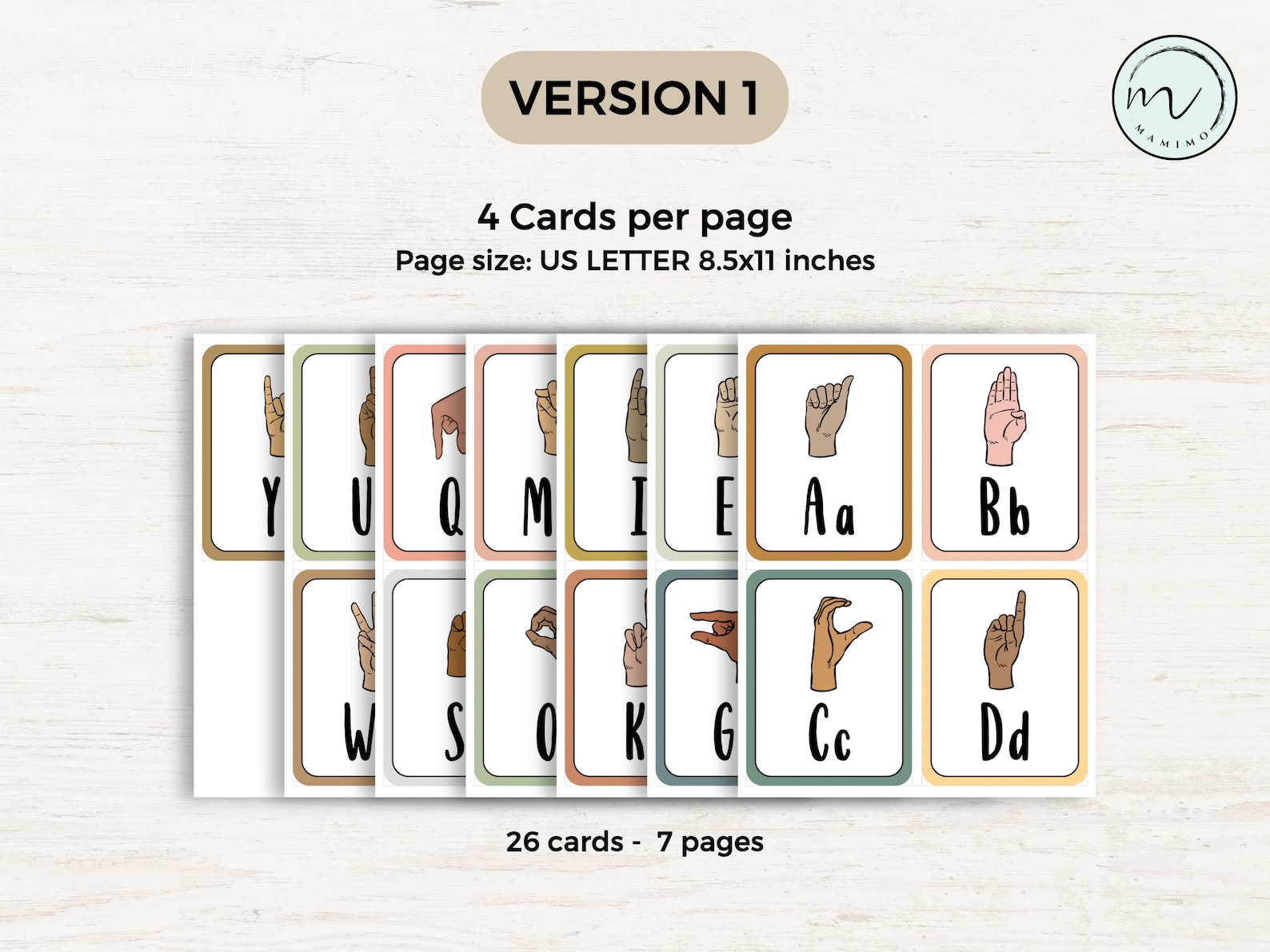 ASL Alphabet Printable, American Sign Language Alphabet ASL Flashcards ...