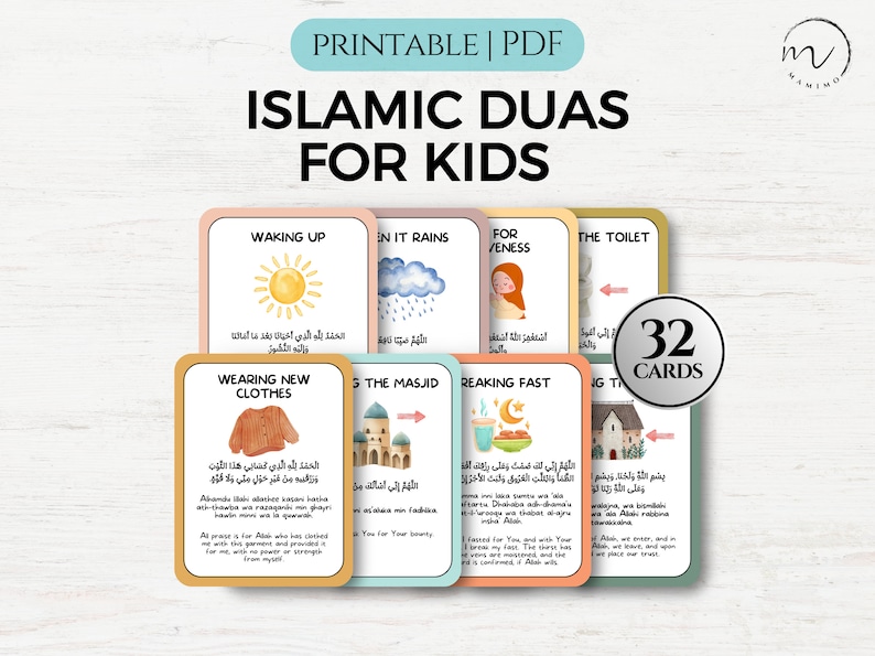 Islamic Dua for Kids, Daily Islamic Dua Card, Educational Cards ...