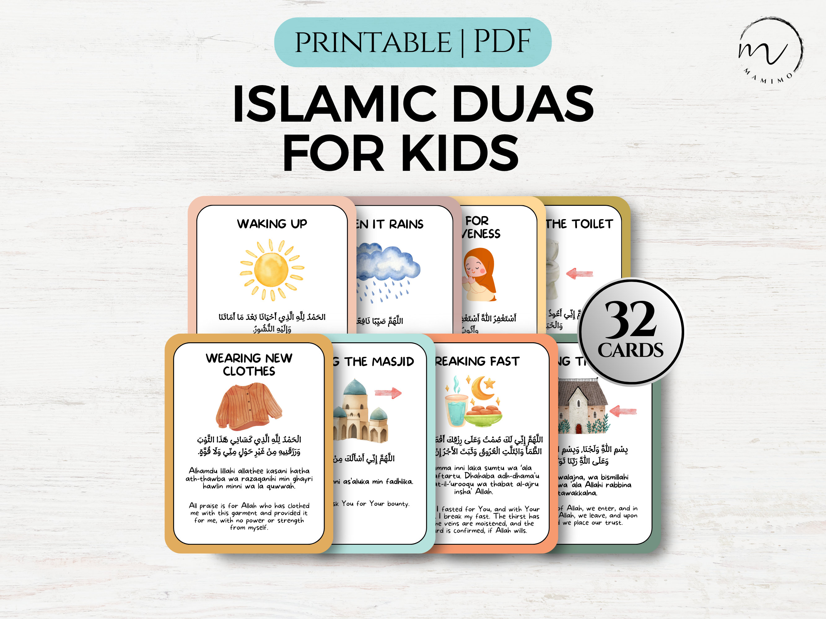 Islamic Dua for Kids, Daily Islamic Dua Card, Educational Cards ...