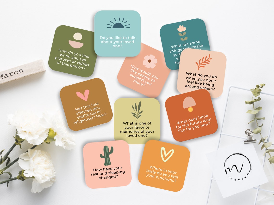 Grief and Loss Question Cards Therapy for Teens and Kids, Therapy ...