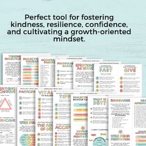 52 DBT Flash Cards, Dialectical Behavior Therapy Coping Skills Cards ...