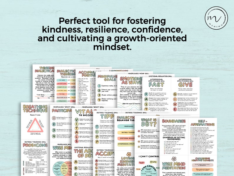 52 DBT Flash Cards Dialectical Behavior Therapy Coping Skills - Etsy Canada