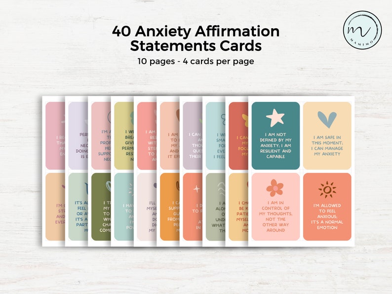 Anxiety Coping Statement Cards, DBT Coping Skills Cards, Affirmation ...