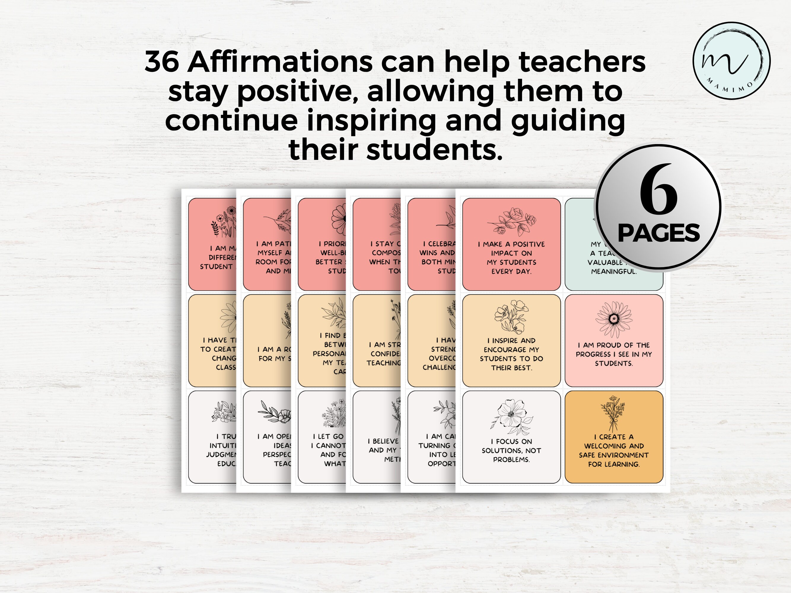 Teacher Affirmation Cards, Teacher Encouragement Cards, Gratitude Cards ...