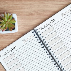Vocabulary List Printable, Language Study Notebook Template, Language ...