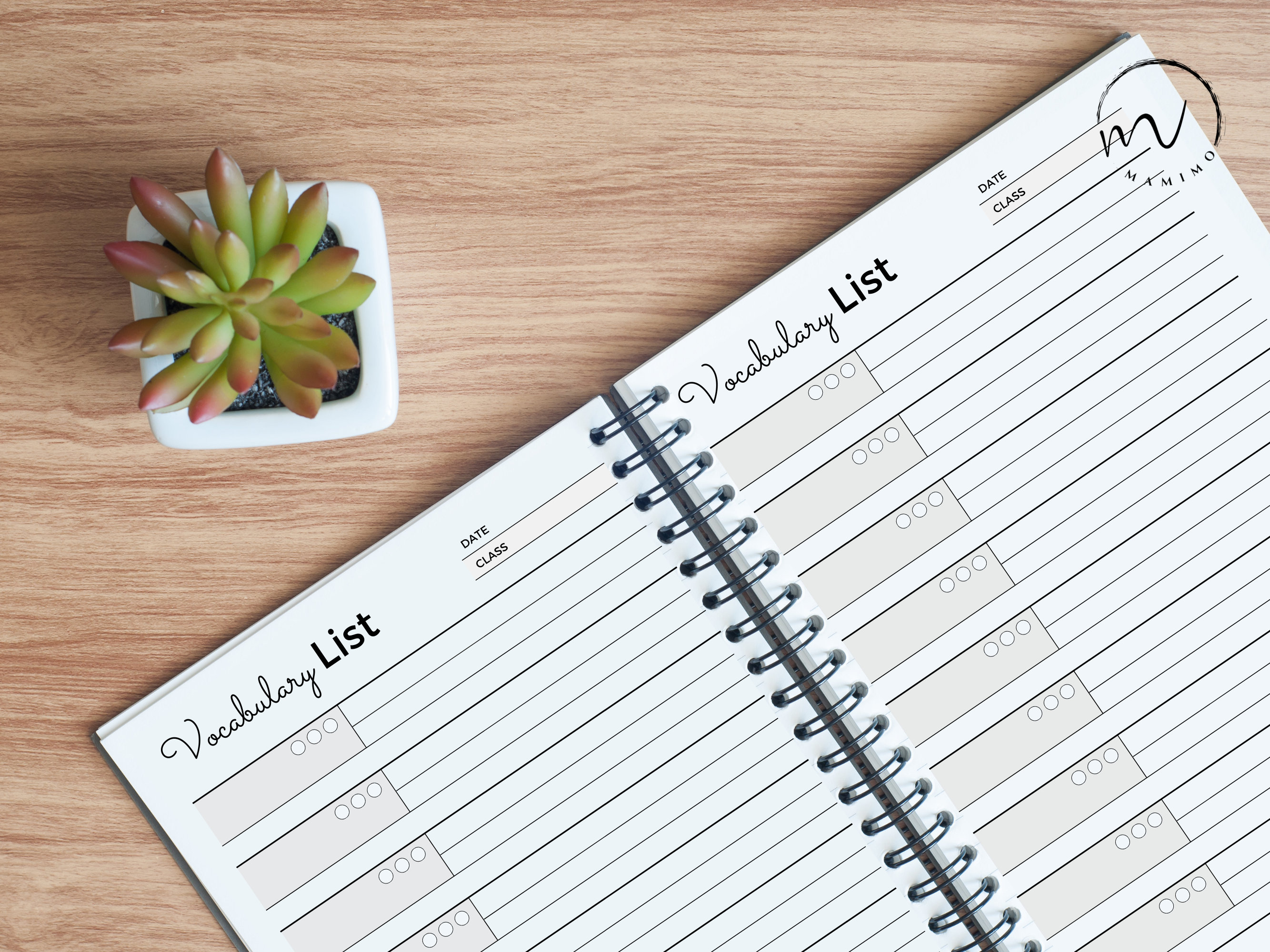 Vocabulary List Printable Language Study Notebook Template - Etsy