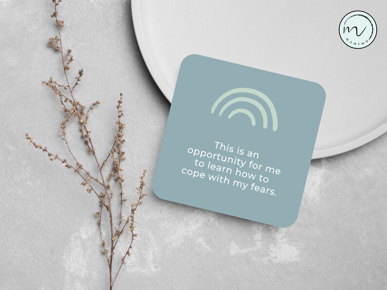 DBT Affirmation Cards, Coping Skills Cards, Anxiety Statement ...