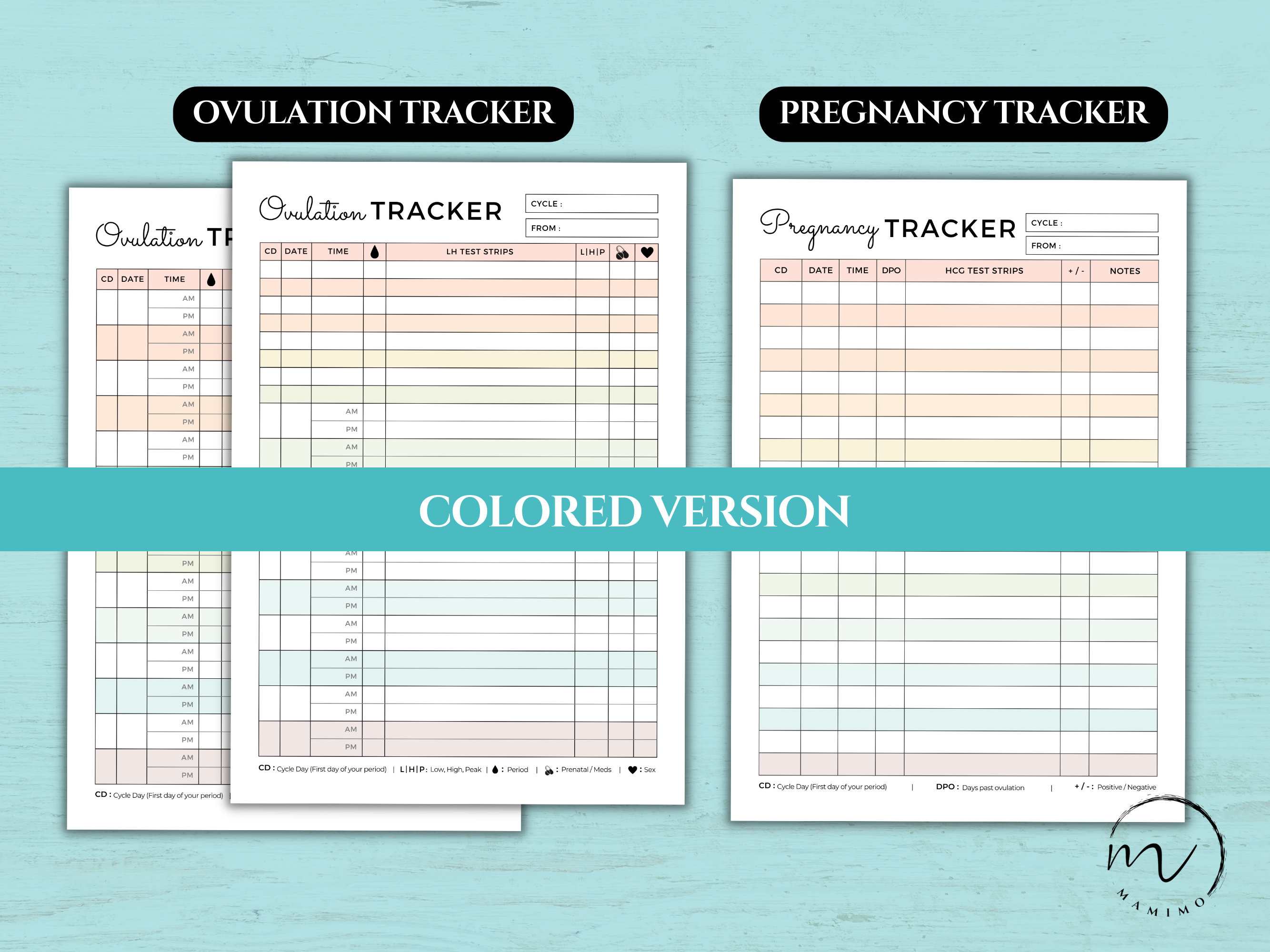 Ovulation Test Strips Tracker, Pregnancy Test Chart, OPK Tracker ...